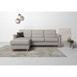 Ecksofa Home Affaire "Palmera L-Form, B: 244 cm - OTTO. Verl&auml;ssliche Qualit&auml;t.", grau (lightgrau), B:244cm H:89cm T:163cm, Luxus-Microfaser (100% Polyester);Struktur (100% Polyester);Luxus-Microfaser in Lederoptik (100% Polyester), Sofas, Ecksofa, optional Bettfunktion & Bettkasten, Federkern, Topseller