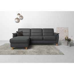 Ecksofa Home Affaire "Palmera L-Form, B: 244 cm - OTTO. Verl&auml;ssliche Qualit&auml;t.", schwarz, B:244cm H:89cm T:163cm, Luxus-Microfaser (100% Polyester);Struktur (100% Polyester);Luxus-Microfaser in Lederoptik (100% Polyester), Sofas, Ecksofa, optional Bettfunktion & Bettkasten, Federkern