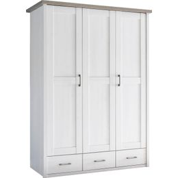 Drehtürenschrank Begabino "Luca", weiß (pinie weiß, trüffel), B:148cm H:201cm T:62cm, Spanplatte, Schränke, Drehtürenschrank, in 2 Breiten