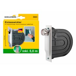 Einlass-Gurtwickler Schellenberg "f&uuml;r das Rollladensystem Mini, Unterputz-Montage", wei&szlig; (silberfarben), B:4cm H:12,3cm T:14,2cm, Gurtwickler, inkl. Mauerkasten, Abdeckplatte und Rollladengurt