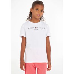 T-Shirt Tommy Hilfiger "ESSENTIAL TEE", Jungen, Gr. 3/98, wei&szlig;, Obermaterial: 100% Baumwolle, bedruckt, Basic schmal, Rundhals, Shirts T-Shirt, Kinder Kids Junior MiniMe,f&uuml;r Jungen und M&auml;dchen