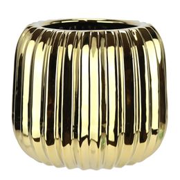 Dekovase I.GE.A. "Vase aus Keramik", gold, B:13cm H:11cm, Keramik, Vasen, Dekovase Blumenvase Modern f&uuml;r Tischdeko Tischvase Deko Trockenblume