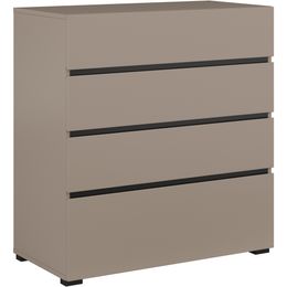 Schubkastenkommode OTTO HOME "Cross, moderne grifflose Kommode, 80x40x85cm (BxTxH)", braun (congo), B:80cm H:85cm T:40cm, FSC-zertifizierter Holzwerkstoff, Melamin, Sideboards, Schubladenschrank, Sideboard mit 4 Schubkasten