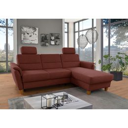 Ecksofa Home Affaire "Palmera L-Form, B: 244 cm - OTTO. Verl&auml;ssliche Qualit&auml;t.", rosa (kupfer), B:244cm H:89cm T:163cm, 100% Polyester;Struktur (100% Polyester);Luxus-Microfaser in Lederoptik (100% Polyester), Sofas, Ecksofa, optional Bettfunktion & Bettkasten, Federkern