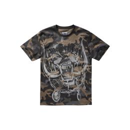 T-Shirt Brandit "Brandit Herren Motörhead T-Shirt Warpig Print", Damen, Gr. 3XL, schwarzcamo, 100% Baumwolle, bedruckt, slim fit, Rundhals, Shirts T-Shirt