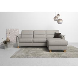 Ecksofa Home Affaire "Palmera L-Form, B: 244 cm - OTTO. Verl&auml;ssliche Qualit&auml;t.", grau (lightgrau), B:244cm H:89cm T:163cm, Luxus-Microfaser (100% Polyester);Struktur (100% Polyester);Luxus-Microfaser in Lederoptik (100% Polyester), Sofas, Ecksofa, optional Bettfunktion & Bettkasten, Federkern