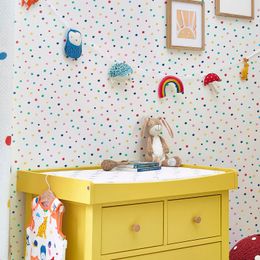 Vliestapete Joules "Lynx Multi Spot White / Rainbow", bunt, B:0,52m L:10m, Vlies, Tapeten, Motiv