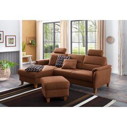 Ecksofa Home Affaire "Palmera L-Form, B: 244 cm - OTTO. Verl&auml;ssliche Qualit&auml;t.", braun, B:244cm H:89cm T:163cm, 100% Polyester;Struktur (100% Polyester);Luxus-Microfaser in Lederoptik (100% Polyester), Sofas, Ecksofa, optional Bettfunktion & Bettkasten, Federkern, Topseller