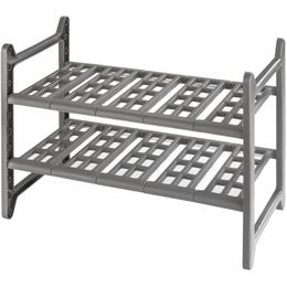 K&uuml;chenregal Wenko "Modell Flexi", grau, B:82cm H:39cm T:28cm, Aluminium, Kunststoff, Regale, Haushaltsregal K&uuml;chen-Regal, ausziehbares Unterschrankregal f&uuml;r die K&uuml;che, mit Siphon-Aussparungen