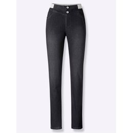 Bequeme Jeans Casual Looks, Damen, Gr. 24, Kurzgr&ouml;&szlig;en, schwarz (schwarz, denim), 81% Baumwolle, 17% Polyester, 2% Elasthan, unifarben, lang, Jeans