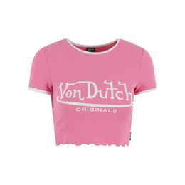 T-Shirt Von Dutch "Von Dutch AMI SHIRTS", Damen, Gr. XS, pink, 96% Baumwolle, 4% Elasthan, bedruckt, normal, Rundhals, Shirts T-Shirt