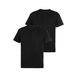 T-Shirt Fruit of the Loom, Damen, Gr. M (48/50), schwarz (schwarz, schwarz), Single Jersey, Obermaterial: 100% Baumwolle, unifarben, schmal, Rundhals, normaler Saum, Shirts T-Shirt, aus reiner Baumwolle