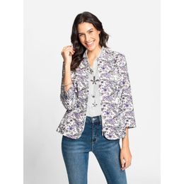 WITT Damen Blazer im Leinen-Baumwoll-Mix, orchidee-ecru-bedruckt, Größe 38