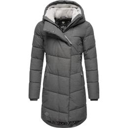 Wintermantel Ragwear "Pavla", Damen, Gr. M (38), grau (hellgrau), Außenmaterial: 100% Polyester, Innenfutter: 100% Polyester, Wattierung: 100% Polyester, figurbetont ca. Mitte Oberschenkel, Ärmel ohne Ärmelschlitz Rippstrickbündchen, Mäntel Wintermantel, stylischer Winterparka mit Teddyfutter und Kapuze, Topseller