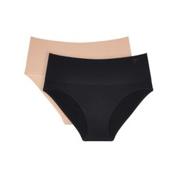 Maxislip Triumph "Soft Sculpt", Damen, Gr. 36, schwarz (combination schwarz), Obermaterial: 86% Polyamid, 14% Elasthan, k&ouml;rpernah, Unterhosen, nahtlos, formende Passform, Rundstrick, hoher Beinausschnitt