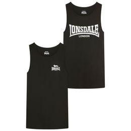 Tanktop Lonsdale "TUGHALL", Herren, Gr. 4XL, schwarz-wei&szlig; (schwarz, wei&szlig;), Single Jersey, Obermaterial: 100% Baumwolle, Tops Tanktop