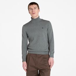 Rollkragenpullover Timberland "WILLIAMS RIVER Turtle Neck Cotton S", Herren, Gr. M, grau (dunkelgrau heather), Obermaterial: 100% Baumwolle, Pullover Rollkragenpullover