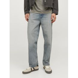 Jack & Jones Loose-fit-Jeans JACK & JONES "JJIEDDIE JJCOOPER AM 068 NOOS LID", Herren, Gr. 28, L&auml;nge 32, blau (blau denim), Denim/Jeans, Obermaterial: 100% Baumwolle, Abriebeffekte, loose fit, Jeans