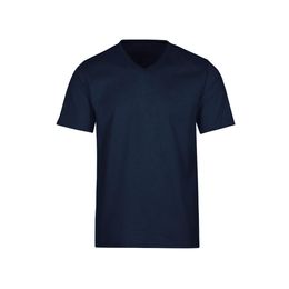 T-Shirt TRIGEMA "TRIGEMA V-Shirt DELUXE Baumwolle", Herren, Gr. XXL, blau (navy), 100% Baumwolle, Basic, Shirts T-Shirt