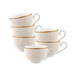 Villeroy & Boch VILLEROY & BOCH Tasse "Kaffee-/Teeobertassen Ivoire 120 ml 6er Set weiß-gold", 6 tlg.weiß, gold, Trinkgefäße