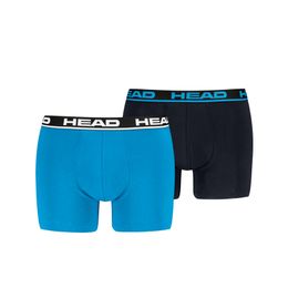 Boxershorts Head "Head BASIC BOXER 2P", Jungen, Gr. S, schwarz (blau, schwarz combo), Obermaterial: 95% Baumwolle, 5% Elasthan, k&ouml;rpernah, Unterhosen, mit elastischem Logobund