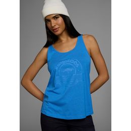 Sporttop Kangaroos, Damen, Gr. 34, blau (azurblau, navy), Single Jersey, Obermaterial: 50% Baumwolle, 50% Modal, unifarben, figurbetont h&uuml;ftbedeckend, Rundhals, Tops Sporttop