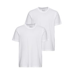 MAN'S WORLD Rundhalsshirt MAN'S WORLD, Herren, Gr. 3XL (64/66), wei&szlig; (2x wei&szlig;), Single Jersey, Obermaterial: 100% Baumwolle, unifarben, Basic, normal, Rundhals, normaler Saum, Shirts Rundhalsshirt, Kurzarm, unifarben, Rundhals, aus Baumwolle