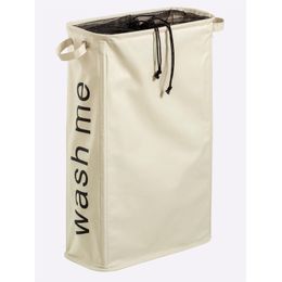 W&auml;schekorb HEINE HOME, B:40cm H:60cm T:18cmnatur, Kunststoff, Metall, Polyester, W&auml;schesammler