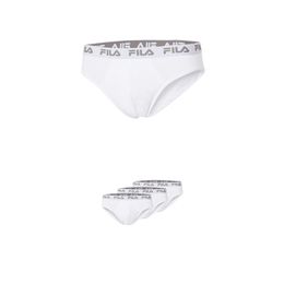 Slip Fila "MAN BRIEF", Herren, Gr. L, weiß, Obermaterial: 95% Baumwolle, 5% Elasthan, bedruckt, unifarben, körpernah, Unterhosen Slip, elastischer Logobund