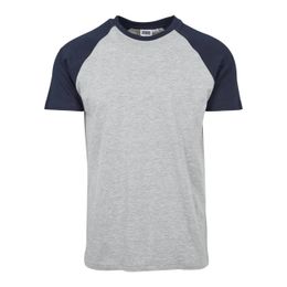 Urban Classics Damen T-Shirt "Urban Classics Herren Raglan Contrast Tee"grau, navy, Gr. S, mehrfarbig, 100% Baumwolle, Shirts