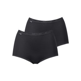 Maxislip Sloggi "Basic+", Damen, Gr. 38, schwarz, Single Jersey, Obermaterial: 95% Baumwolle, 5% Elasthan, unifarben, k&ouml;rpernah, Unterhosen, perfekter Sitz, Baumwollmix, elastisch, weiche N&auml;hte