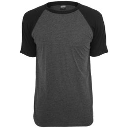 Urban Classics Damen T-Shirt "Urban Classics Herren Raglan Contrast Tee"charcoal, schwarz, Gr. XL, mehrfarbig, 100% Baumwolle, Shirts