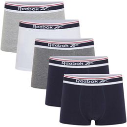 Boxer Reebok "JAY", Herren, Gr. XL, blau, Obermaterial: 57% Baumwolle, 38% Polyester, 5% Elasthan, meliert, unifarben, eng, Unterhosen, basic, bequem, weich, mit Logo, breiter Bund, Baumwollmix