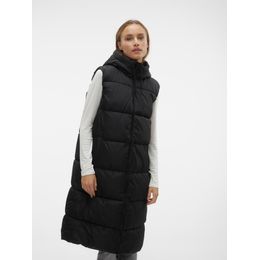 V&eacute;ro Moda Steppweste VERO MODA "VMLIGAANE WAISTCOAT NOOS", Damen, Gr. XS, schwarz, Web, Obermaterial: 100% Polyester, unifarben, knieumspielend, Westen Steppweste