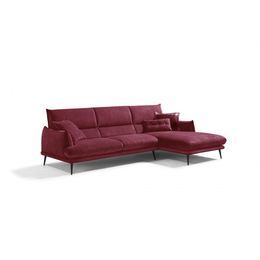 Ecksofa Egoitaliano, B:265cm H:90cm T:225cm, rot, 100% Polyester, Wohnzimmer, Sofas, "FUNNY, hochwertiges & aktuelles Design, bequeme R&uuml;ckenlehne,
