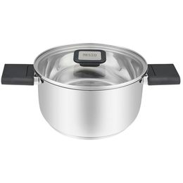 Kochtopf "Anser, energiesparend und spülmaschinenfest, im Geschenkkarton", 2,5 l + Ø 18cm + Höhe 10cmsilberfarben, RESTO KITCHENWARE, Töpfe, Geeignet