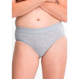 Midislip Speidel "Bio Cotton plus", Damen, Gr. 40, 3, grau (kiesel, m&eacute;l&eacute;), Single Jersey, Obermaterial: 92% Baumwolle, 8% Elasthan, unifarben, k&ouml;rpernah, Unterhosen Slip, basic, bequem, weich, elastisch, Baumwollmix