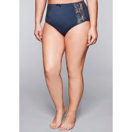 Taillenslip sheego, Damen, Gr. 44, 1 Stk., blau (saphir), 85% Polyamid, 10% Elasthan, 5% Baumwolle, Unterhosen Taillenslip