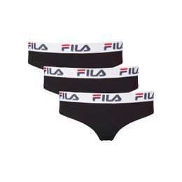 Slip Fila "WOMAN BRIEF", Damen, Gr. L, schwarz, Obermaterial: 95% Baumwolle, 5% Elasthan, bedruckt, unifarben mit Farbeinsatz, körpernah, Unterhosen Slip, mit elastischem Logobund