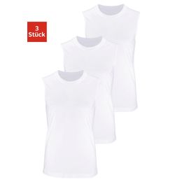 H.I.S. Muscleshirt H.I.S, Herren, Gr. 6/L, wei&szlig;, Jersey, Obermaterial: 100% Baumwolle, unifarben, Basic, figurbetont normal, Rundhals, Shirts, mit Rundhalsausschnitt, Topseller