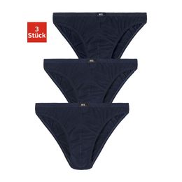 H.I.S. Slip H.I.S "Minislip", Herren, Gr. S, 3 Stk., blau (navy), Jersey, Obermaterial: 95% Baumwolle, 5% Elasthan, unifarben, k&ouml;rpernah, Unterhosen Slip, aus weichem Baumwoll-Stretch