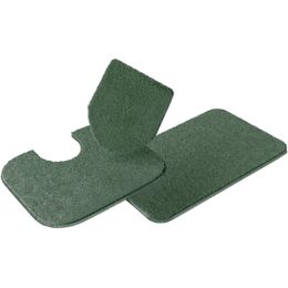 Badematte Grund, H:27mm, gr&uuml;n, Kunstfaser, Badematten, "Melos, Badvorleger, Badezimmer Teppich, sehr weich", melierte Optik, sehr weicher Flor,