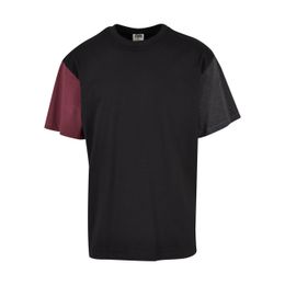 T-Shirt Urban Classics "Urban Classics Herren Organic Oversized Colorblock Tee", Damen, Gr. L, schwarz, 100% Baumwolle, mehrfarbig, oversize, ohne Ausschnitt, Shirts T-Shirt