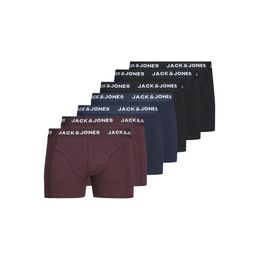 Jack & Jones Trunk JACK & JONES "JACSIMPLY BASIC TRUNKS 7 PACK", Herren, Gr. L, 7 Stk., schwarz detail:schwarz, schwarz, navy blazer, navy blazer, port royal, port royal, Jersey, Obermaterial: 95% Baumwolle, 5% Elasthan, unifarben, normal, Unterhosen