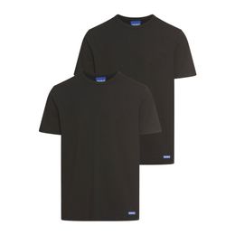 T-Shirt HUGO BLUE "BLUE Naolo", Herren, Gr. L, schwarz001, Single Jersey, Obermaterial: 96% Baumwolle, 4% Elasthan, unifarben, regular fit h&uuml;ftlang, Rundhals, Shirts T-Shirt, mit Markenlabel am Saum