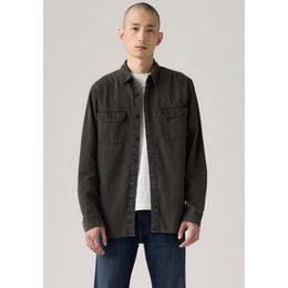 Levi's Langarmhemd LEVI'S "JACKSON WORKER", Herren, Gr. M, N-Gr, cosmo washed schwarz, Cord, Obermaterial: 100% Baumwolle, Hemden