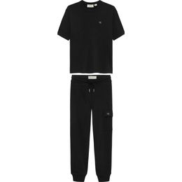 Shirt & Hose Calvin Klein Jeans, Jungen, Gr. 14 (164), ck schwarz, Single Jersey, Obermaterial: 100% Baumwolle, unifarben, KOB Set-Artikel, Regular fit, f&uuml;r Kinder bis 16 Jahre
