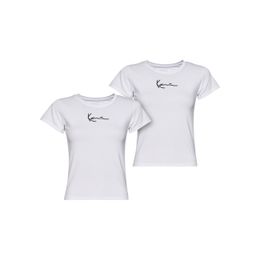 T-Shirt Karl Kani "Karl Kani Damen", Damen, Gr. L, weiß, 95% Baumwolle, 5% Elasthan, bedruckt, slim fit, Rundhals, Shirts T-Shirt