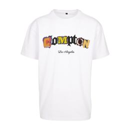 T-Shirt "Upscale by Mister Tee Unisex Compton L.A. Oversize Tee", Damen, Gr. L, wei&szlig;, 100% Baumwolle, UPSCALE BY MISTER TEE, unifarben, oversize, ohne Ausschnitt, Shirts T-Shirt