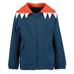 Blue Seven Jungen Kapuzensweatjackepacific orig, Gr. 92, unifarben, Sweatware, Obermaterial: 100% Baumwolle, Sweatjacken, mit Kapuze im Monster-Look